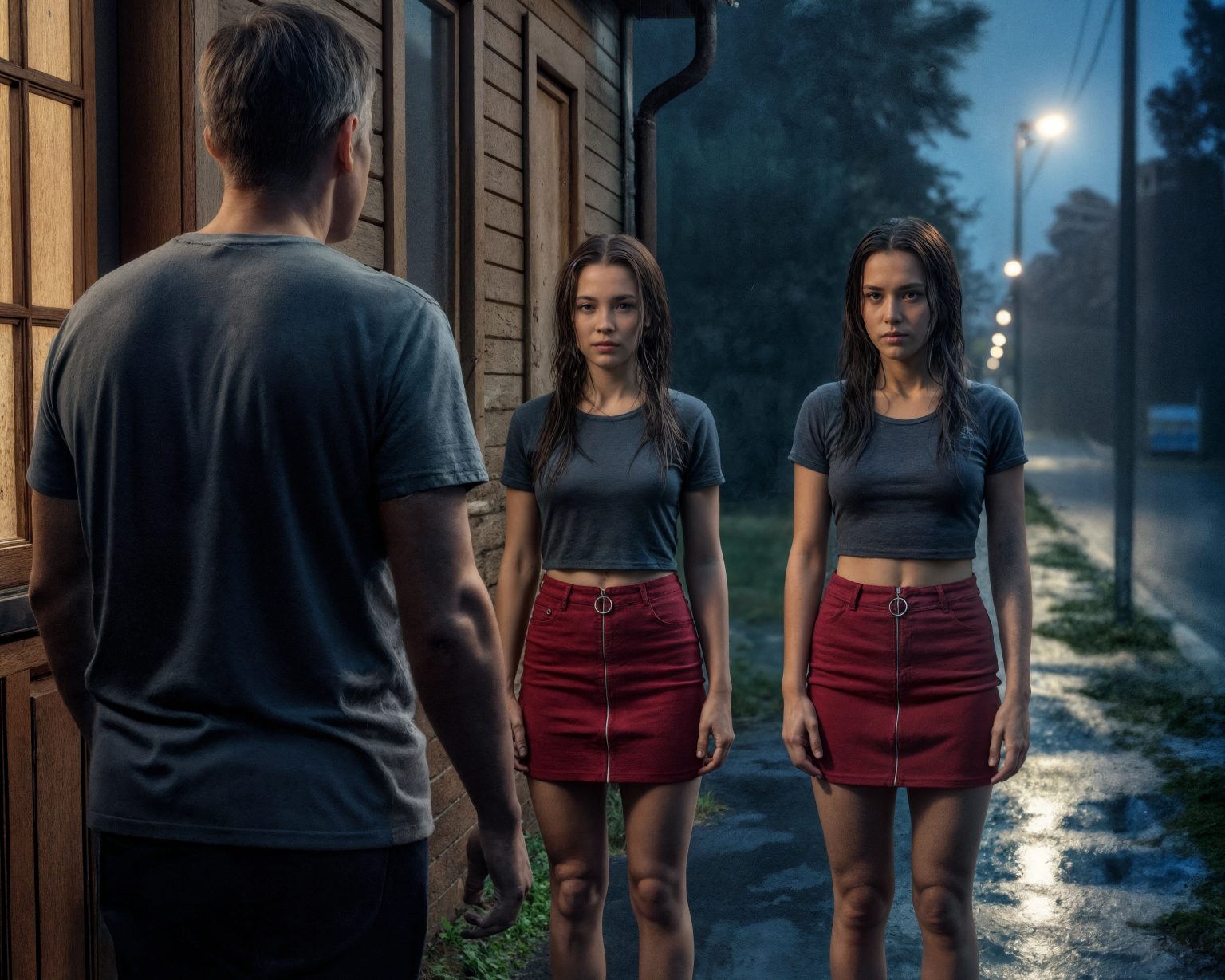 Un père célibataire pauvre a recueilli deux jumelles inconnues, perdues sous la pluie toute la ...